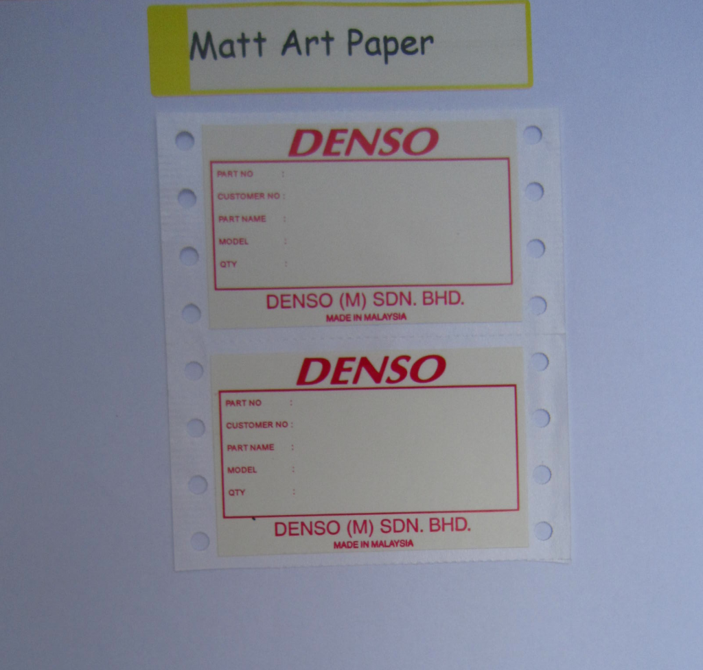 Malaysia Matt Art Paper Sticker Supplier printer