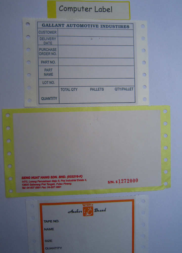 Malaysia Computer Label Sticker Supplier printer